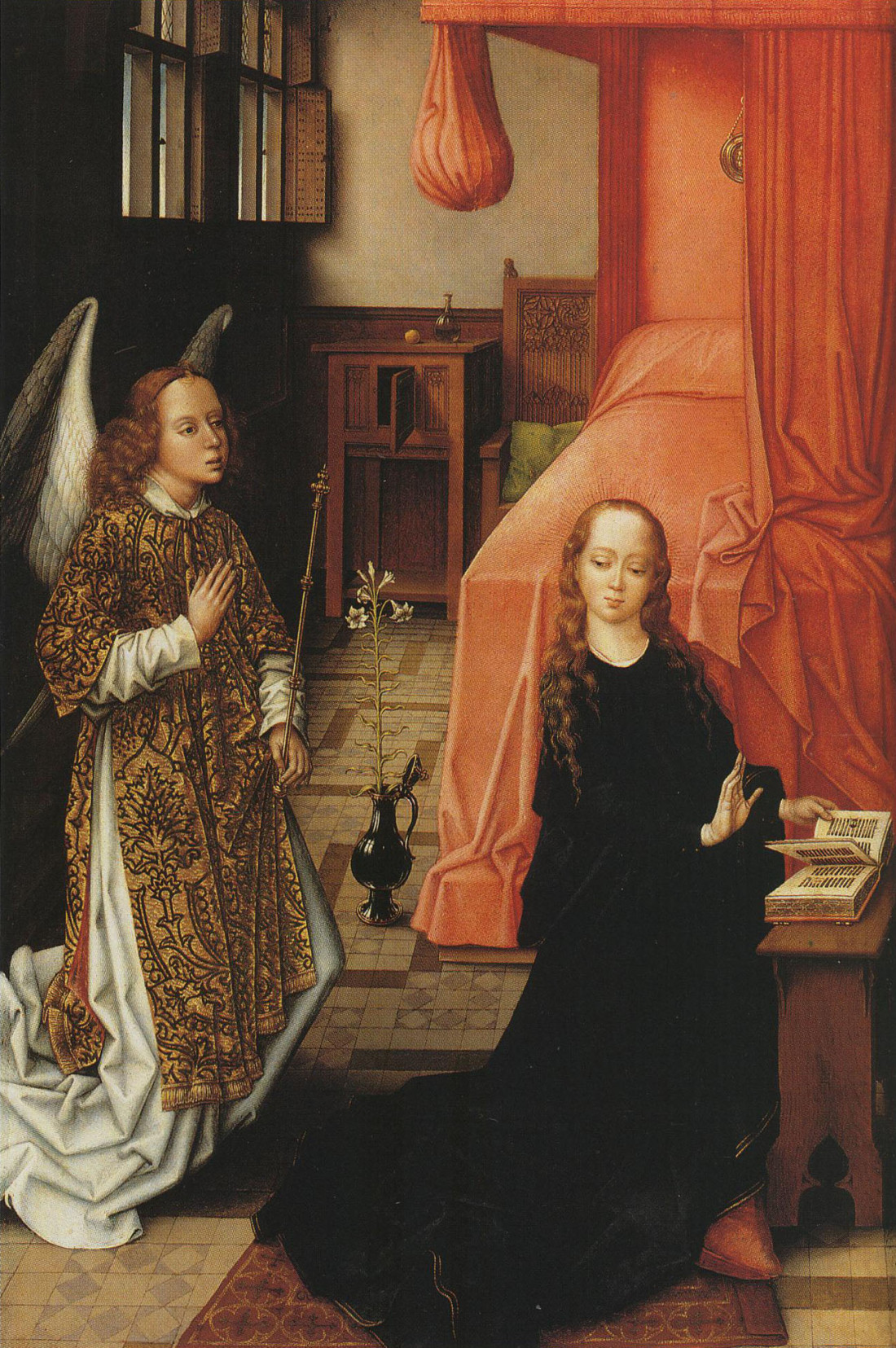 Two Shutters of the Altarpiece of the Adoration of the Magi: Annunciation ; Presentation at the ...