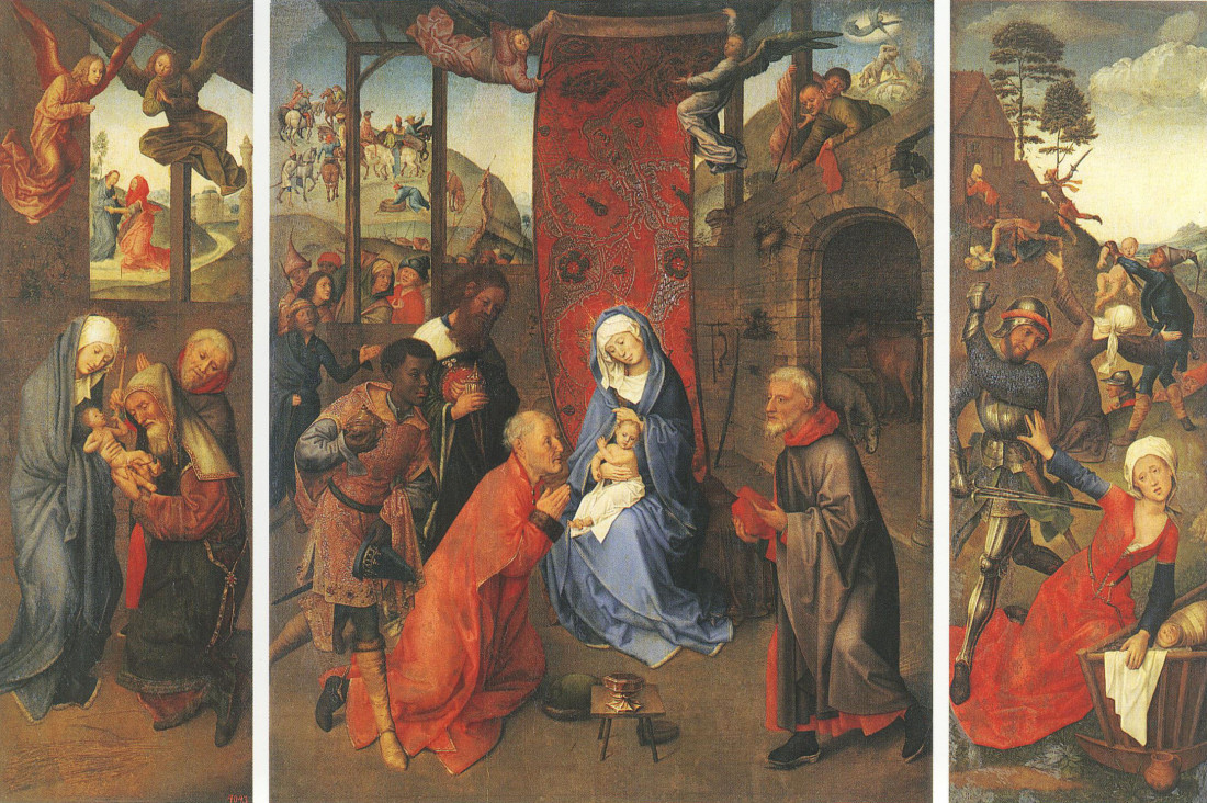 Triptych of the Adoration of the Magi ; left shutter, The Circumcision of Jesus ; right shutter ...