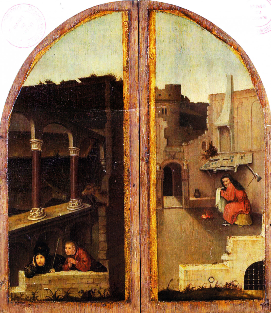 Two Small Altarpiece Shutters from an Adoration of the Magi: St. Joseph, the Shepherds | KIK-IRPA