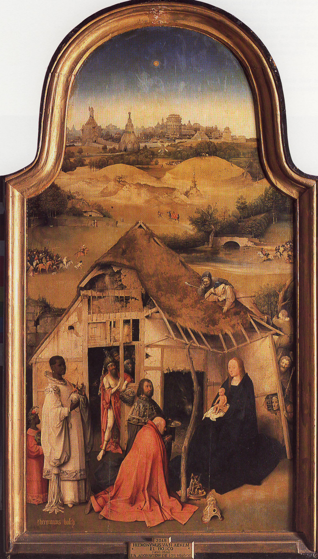 Altarpiece of the Adoration of the Magi. Left shutter, St. Peter with the donor; right shutter ...
