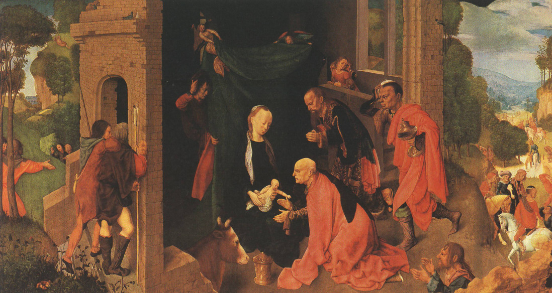 Altarpiece, The Adoration of the Magi. On the shutters, The Annunciation, The Visitation, The ...