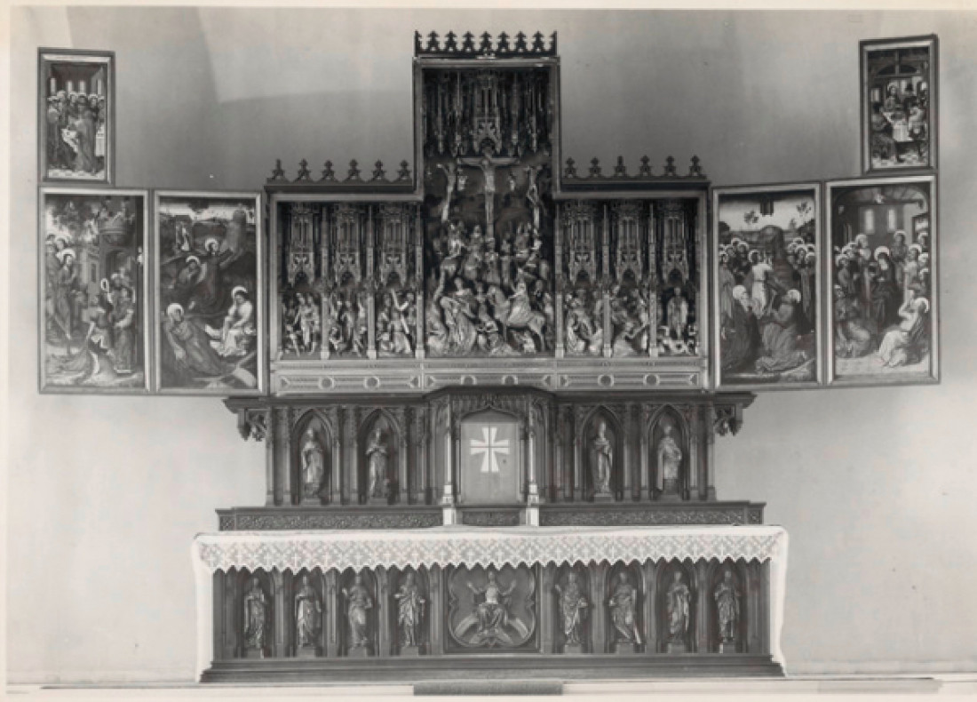 Shutters of an Altarpiece of the Passion; left shutter: the Last Supper, the Entry in Jerusalem ...