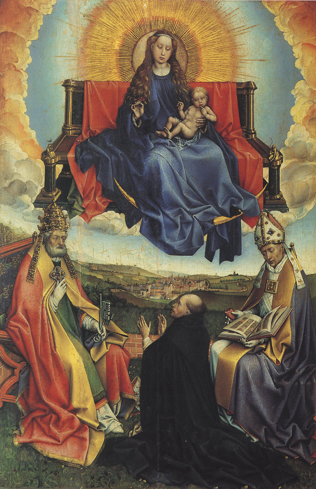 The Virgin Enthroned in Heaven with Sts Peter and Augustine and an ...