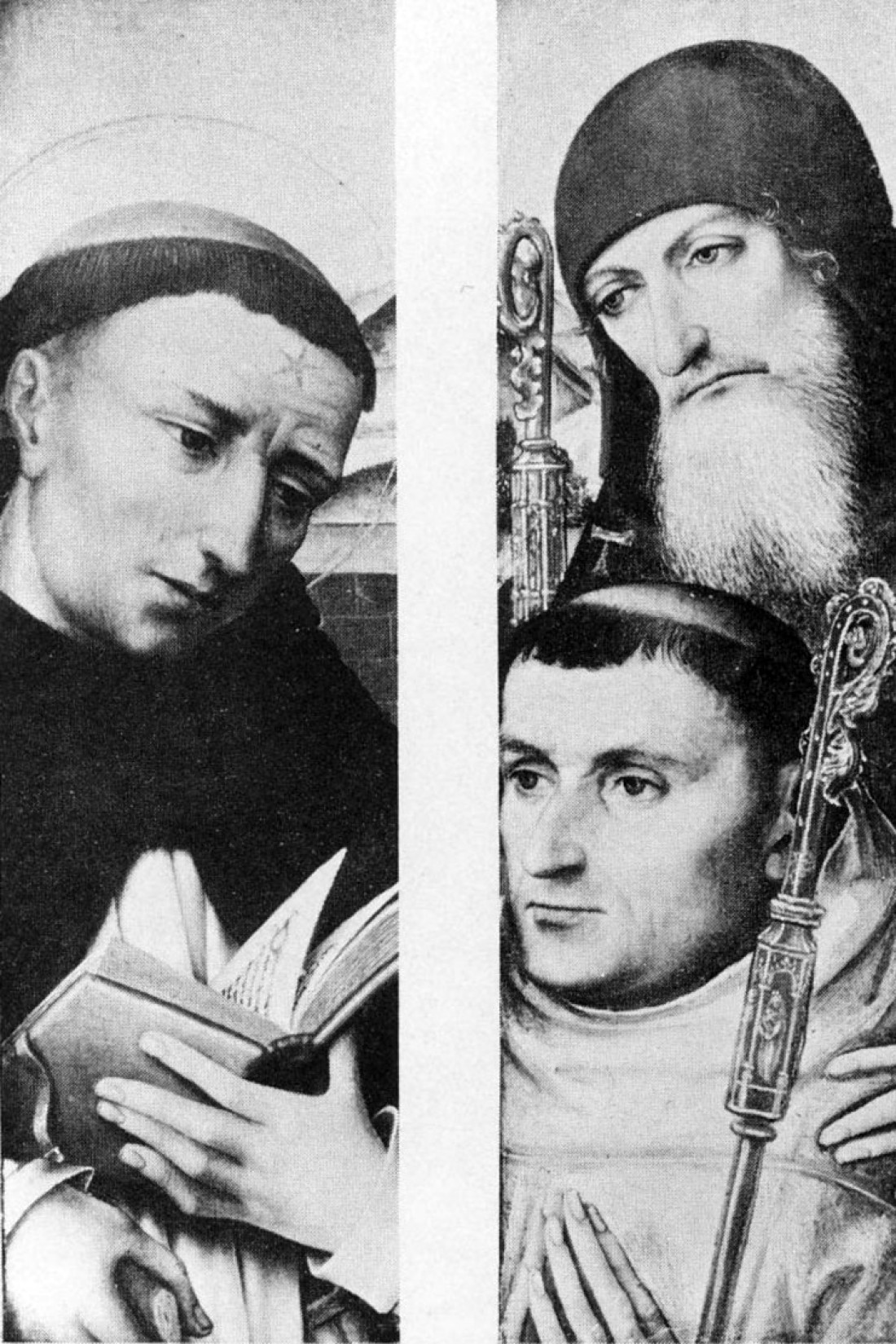 A Pair of Altarpiece Shutters, Sts Dominic and Anthony with donors. Versos, in grisaille, The ...